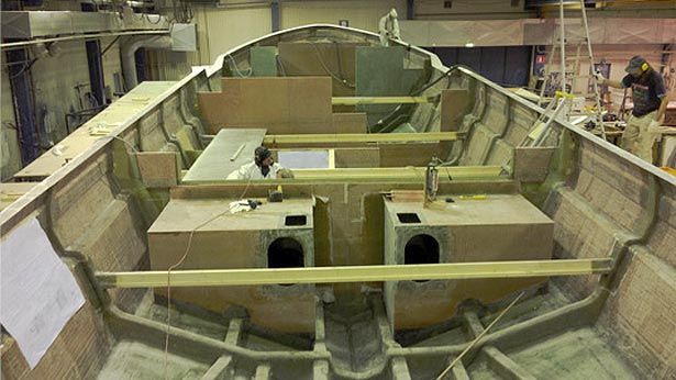 Work in progress on the first Rupert 80 motor yacht